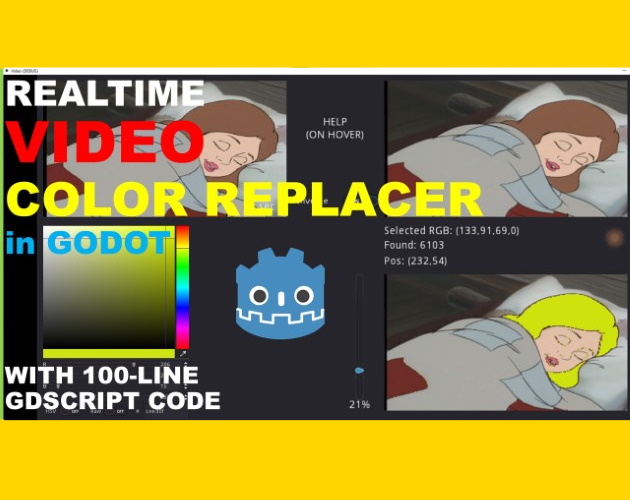 Video color replacer - Free demo and Godot / GDScript tutorial + source ...