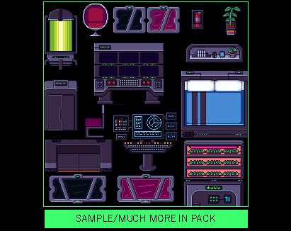 Sci-Fi RPG Furniture Sprites by Xenophero