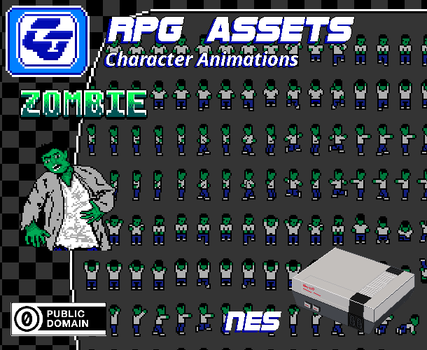 RPG Asset Character 'Zombie' NES by chasersgaming