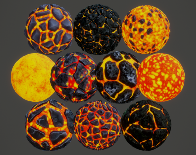 Stylized PBR Lava Textures by Neurotremolo