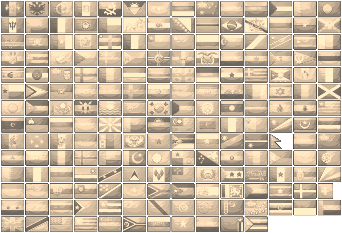 Pixelart Flags of the world (200 spritesheets + animations) by Reff Pixels