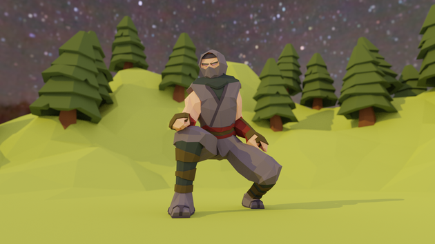 Low Poly Ninja - Rigged by Rekkimaru