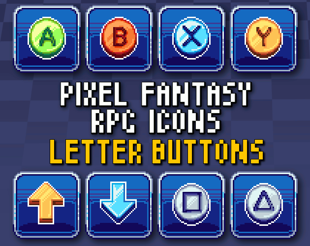 PIXEL FANTASY RPG ICONS - Letter Buttons by Caz
