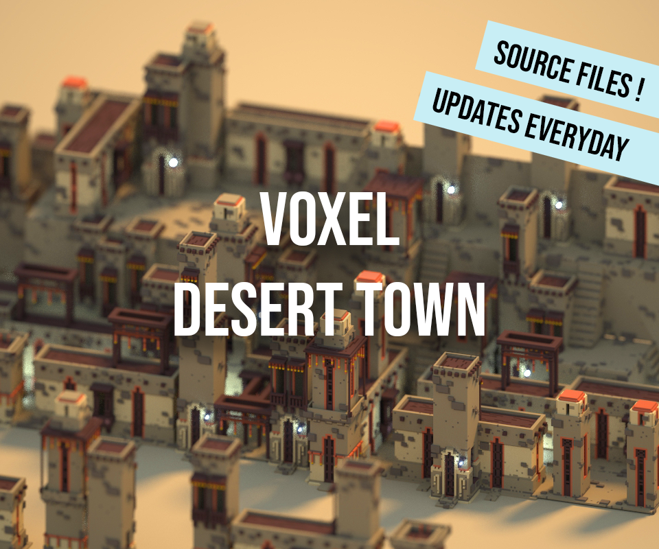 Voxel environment assets : Desert town by monogon