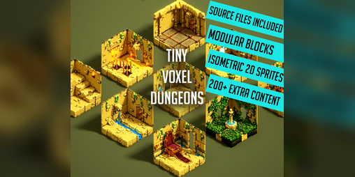 Voxel dungeon crawler environment assets : Desert by maxparata