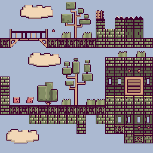Free Pixelart Platformer Tileset by IntrovertsDump