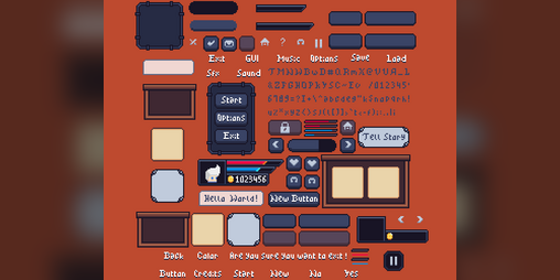 Pixel Art GUI Elements by Mounir Tohami Pixel Art GUI Elements by Mounir Tohami