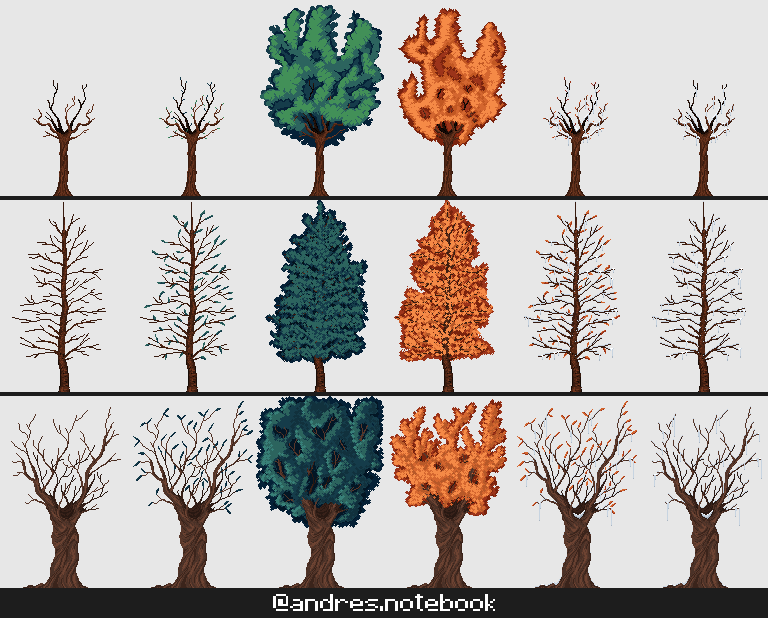 Trees seasons - asset pack by Arcade island