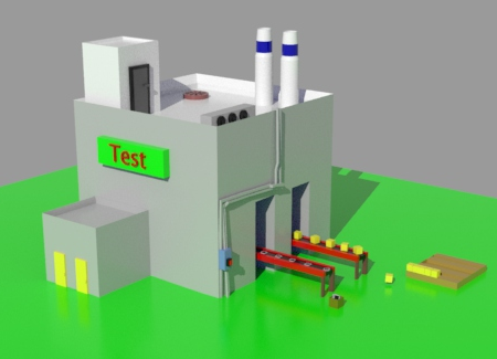 low poly factory test 3d by kryganas