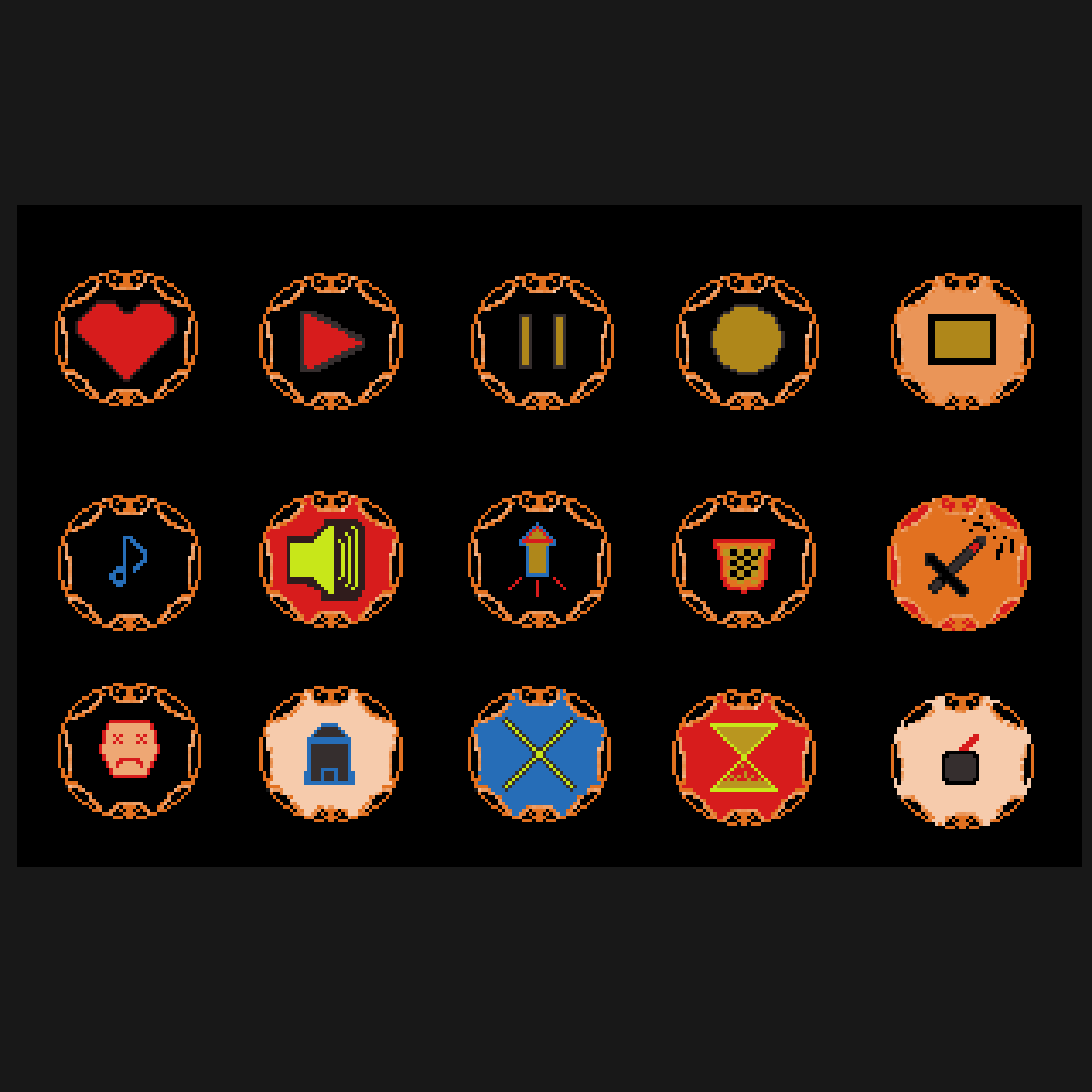 HUD BUTTON PACK-15 ELEMENTS! by Nat