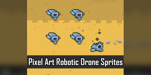 2D Pixel Art Robotic Drone Sprites by Elthen's Pixel Art Shop