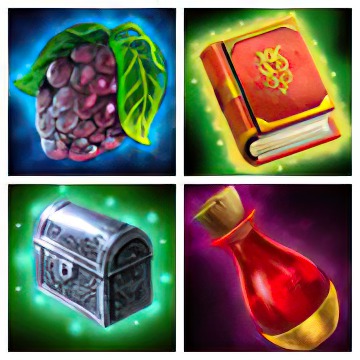 RPG potion books icons by supergameasset