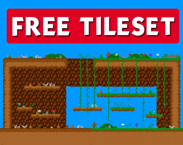 FREE Tileset Nature & desert Platformer [32x32] by Mundoalexo Play