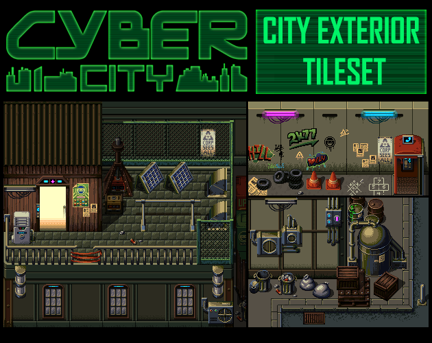 Cyber City City Exterior Tileset by dragoonwys