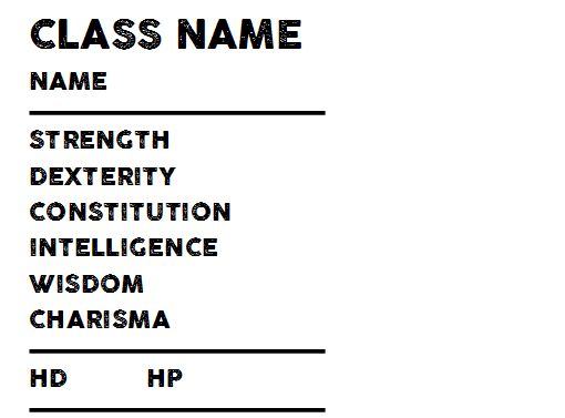 The Black Hack - Class Template by Norton Glover
