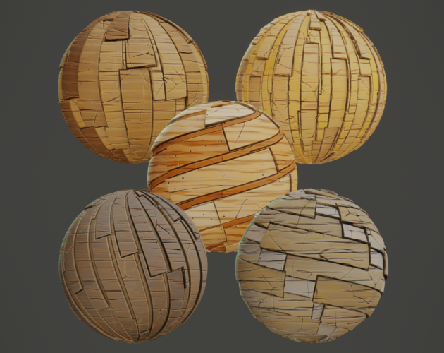 Stylized PBR Wood Planks Textures by Neurotremolo