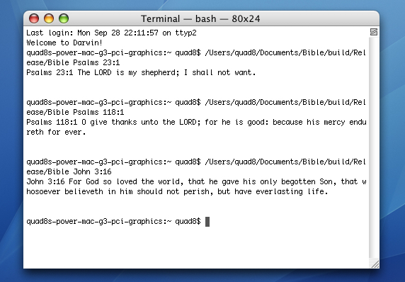CLI Bible Reader by wiphotos