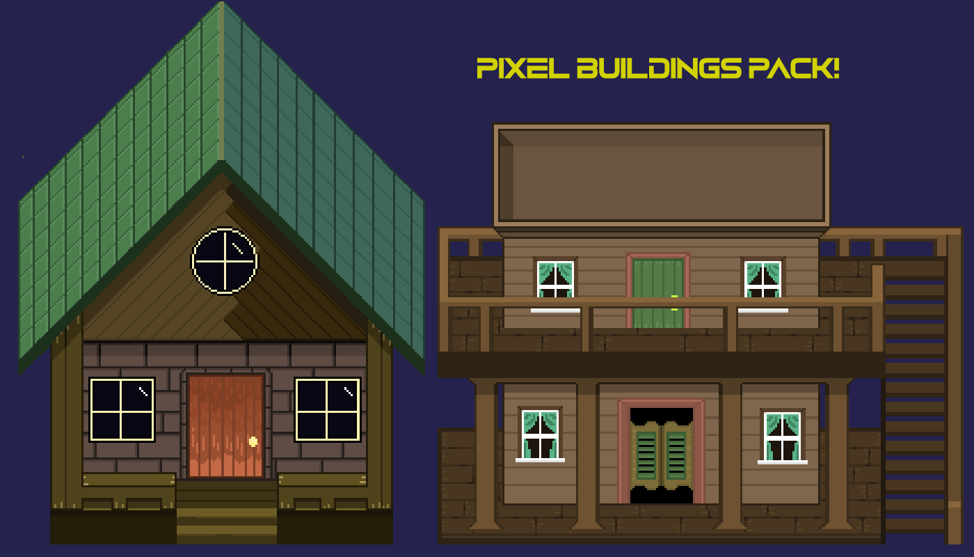 Pixel Buildings Pack by RustyBulletGames