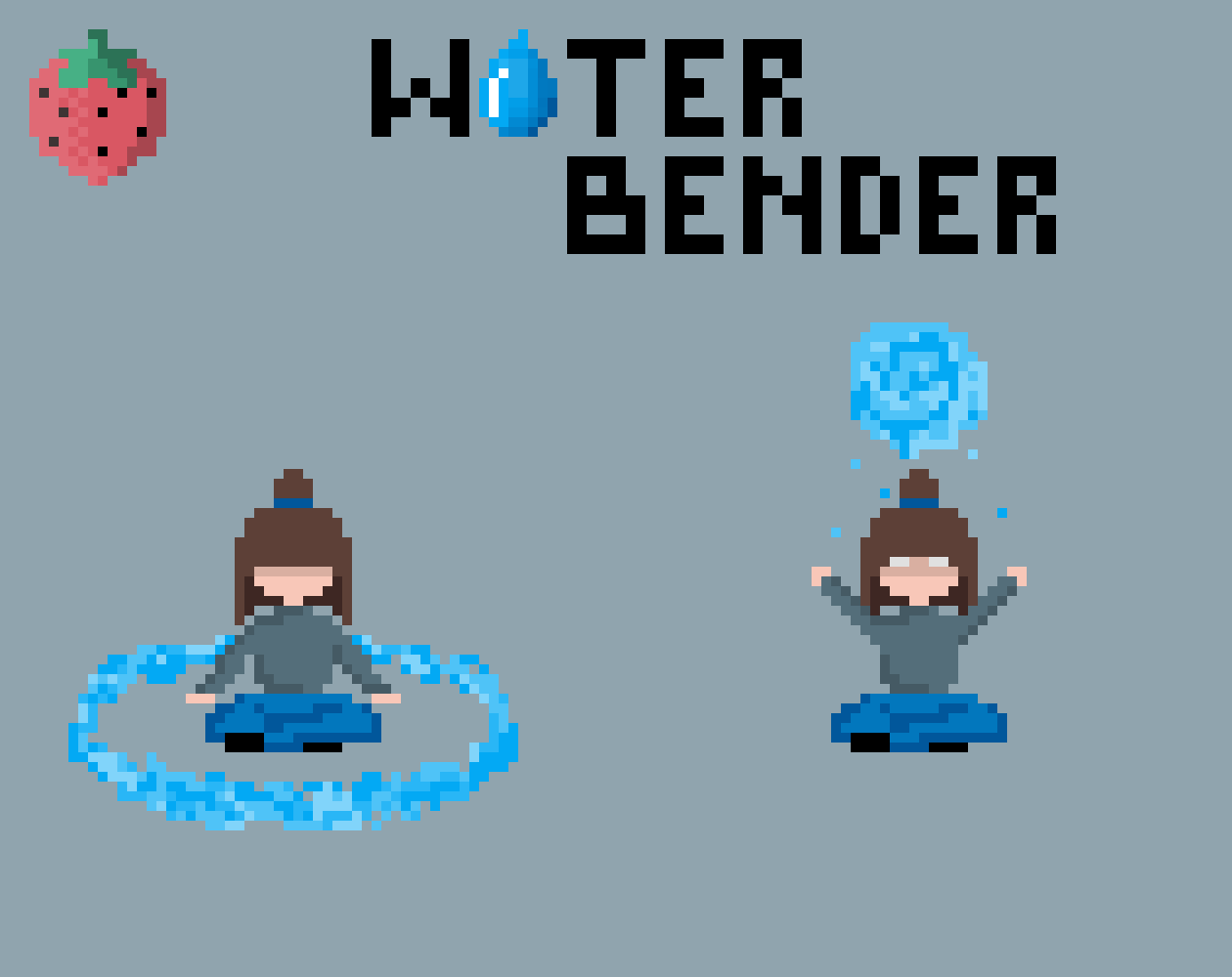 Water Bender Pixel Character by Fat Berry