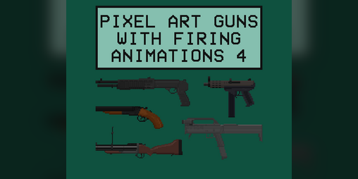 Pixel art guns with firing animations 4 by GG Undroid Games