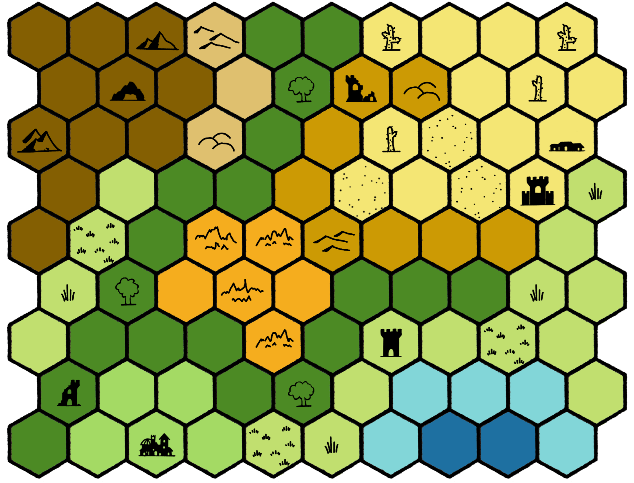 Hex Tiles - Old Skool Hand Drawn by vickyradcliffe