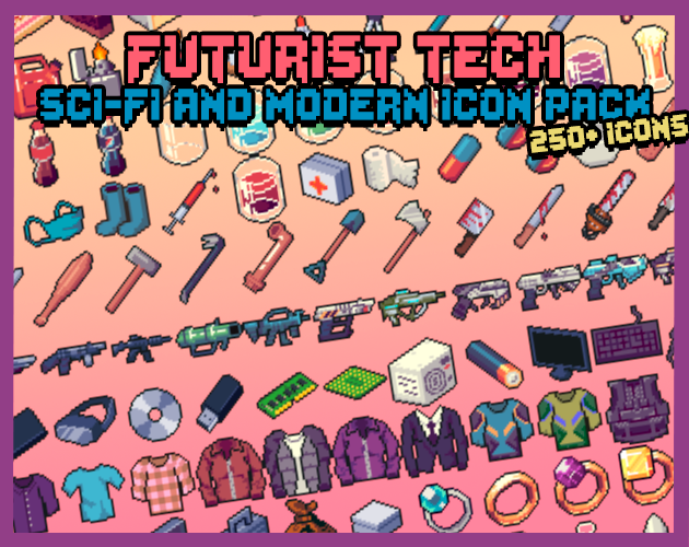 Futurist Tech Modern/Sci-Fi Icon Pack 32x32 (250+ icons) by Kazzter