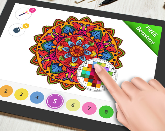 Mandala Color by Number: Coloring Book for Adults by Peaksel