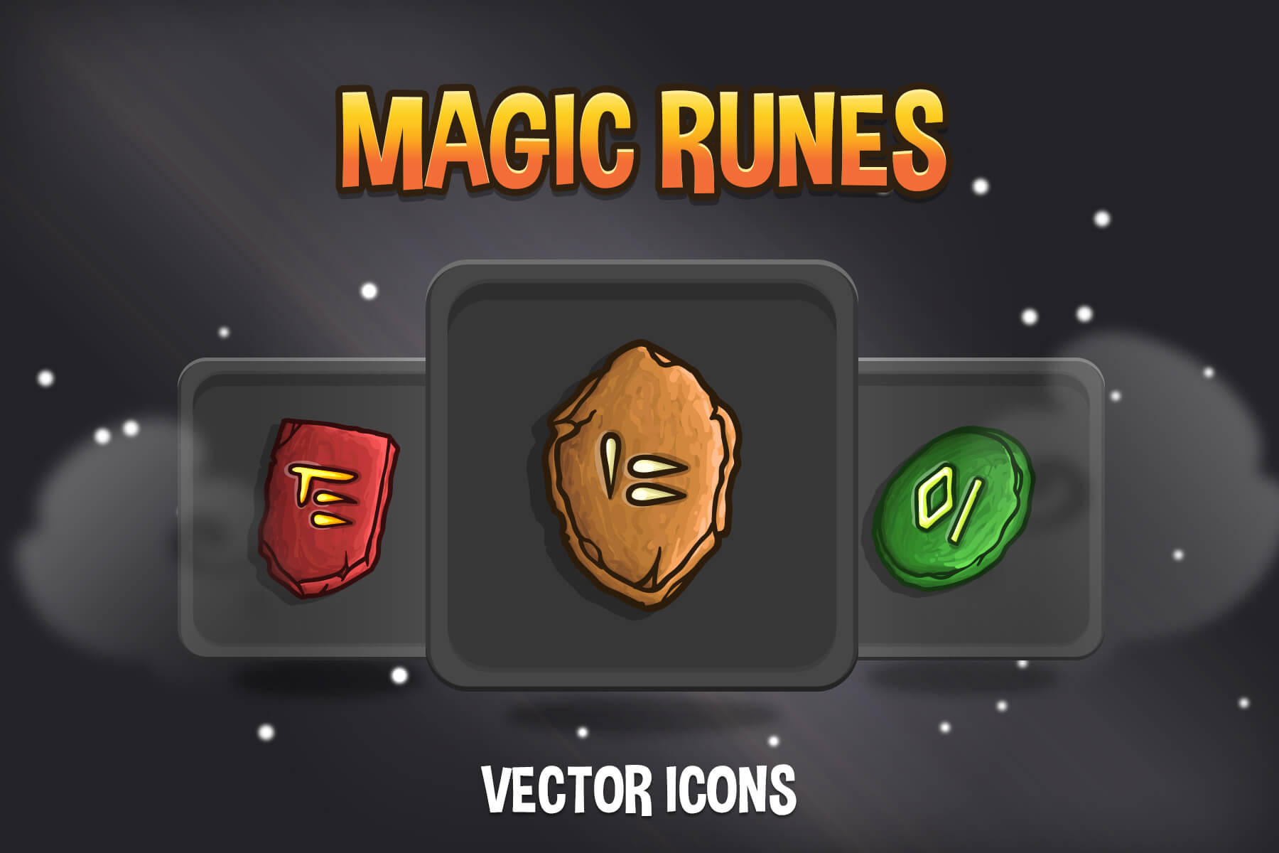 48 Magic Rune RPG Icons Pack by Free Game Assets (GUI, Sprite, Tilesets)