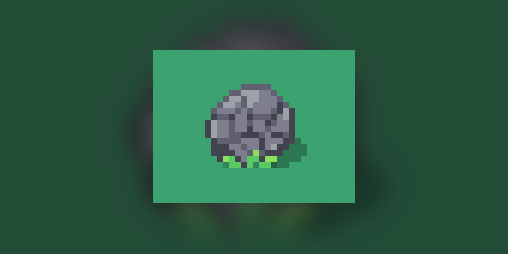 Pixel Boulder/ Rock with Grass by Annoying Guitar Guy