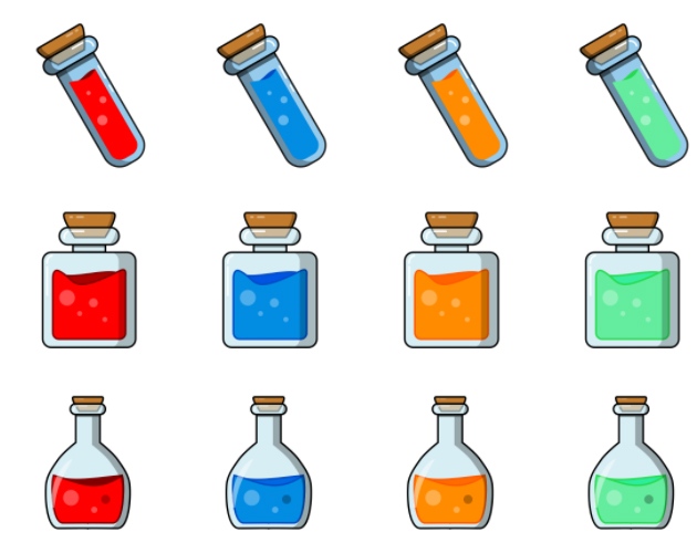 2D Potions & Flasks Pack by tleapps