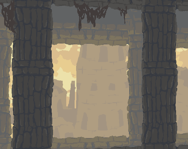 Background Ruined Temple by Szadi art.