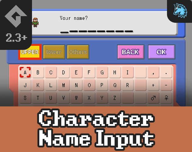 Character Name Input - for Game Maker Studio 2.3+ by GhostWolf