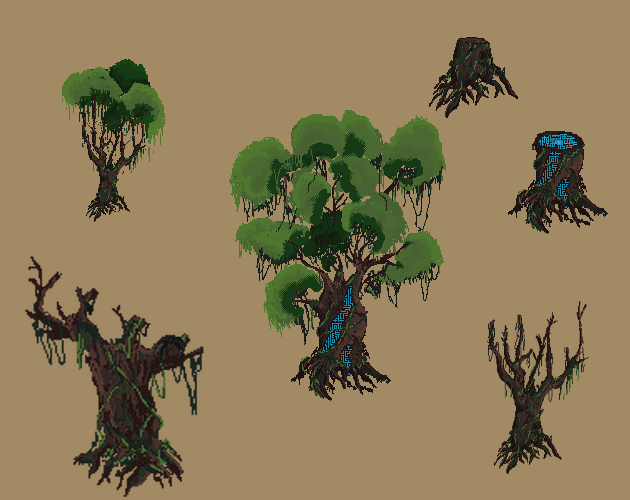 pixel tree pack by RedoneGamesStudio