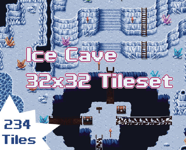 Ice Cave Tileset 32x32 by IsaVII