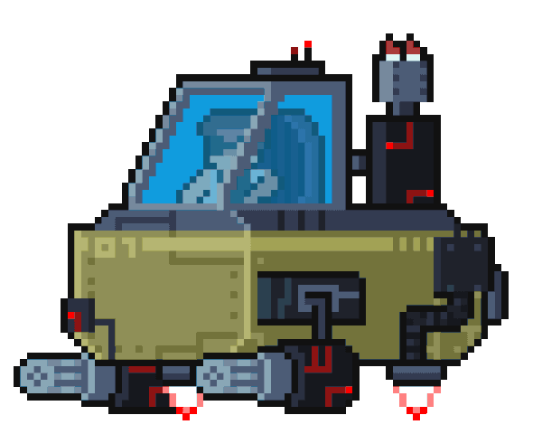 Sci-fi Lab Mecha Boss + Exploding Drone - Pixel Art by FoozleCC