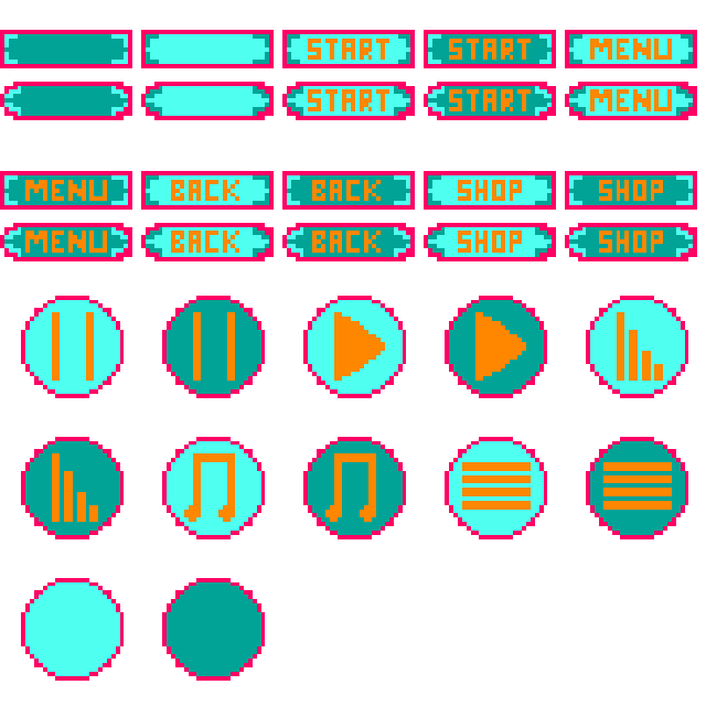 HUD buttons by Maria Eduarda Nunes