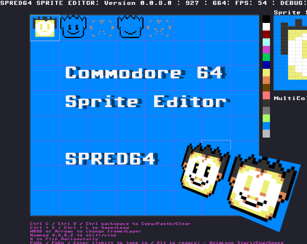 Spred64 - C64 Sprite Editor V1.44 by RRFreelance
