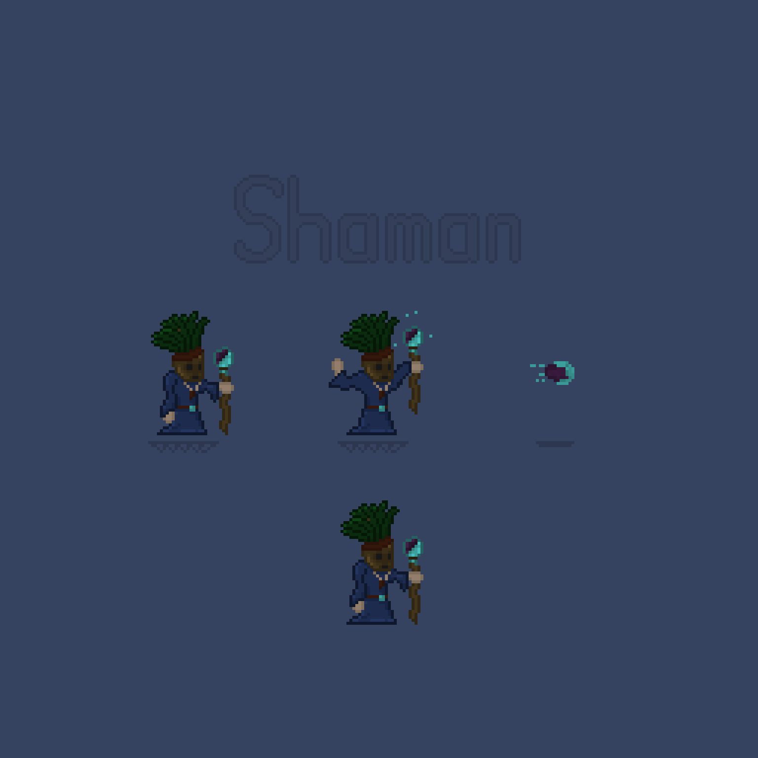 Shaman Sprite with 3 animations by LiWorDev