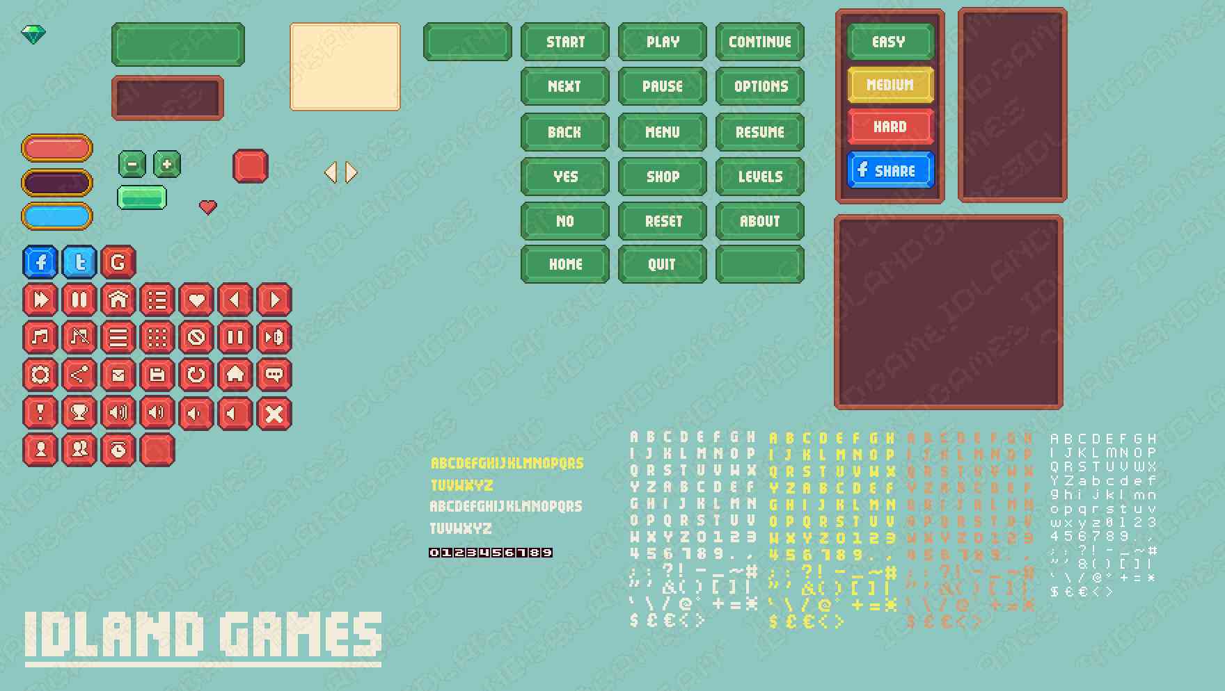 UI pixelart Assets 9 by IDLandGames