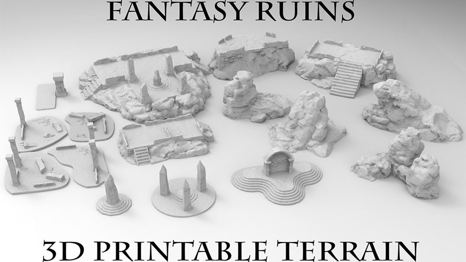 3d Printable Fantasy Ruin Terrain by oldnag