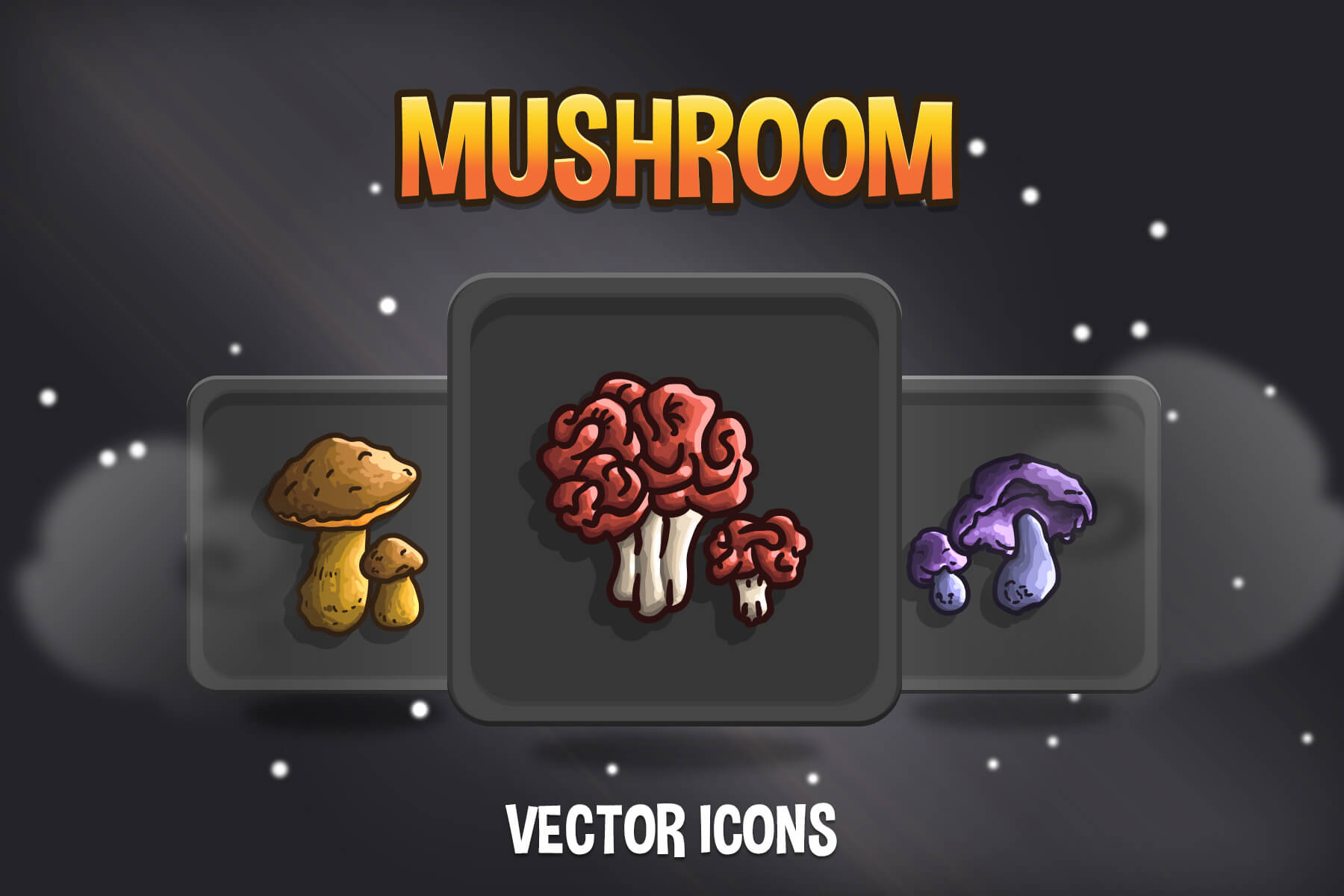 Mushroom RPG Icon Collection by Free Game Assets (GUI, Sprite, Tilesets)