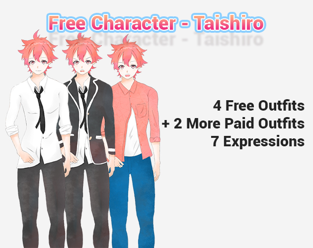 Free Character Sprite for Visual Novels (Taishiro) by Potat0Master