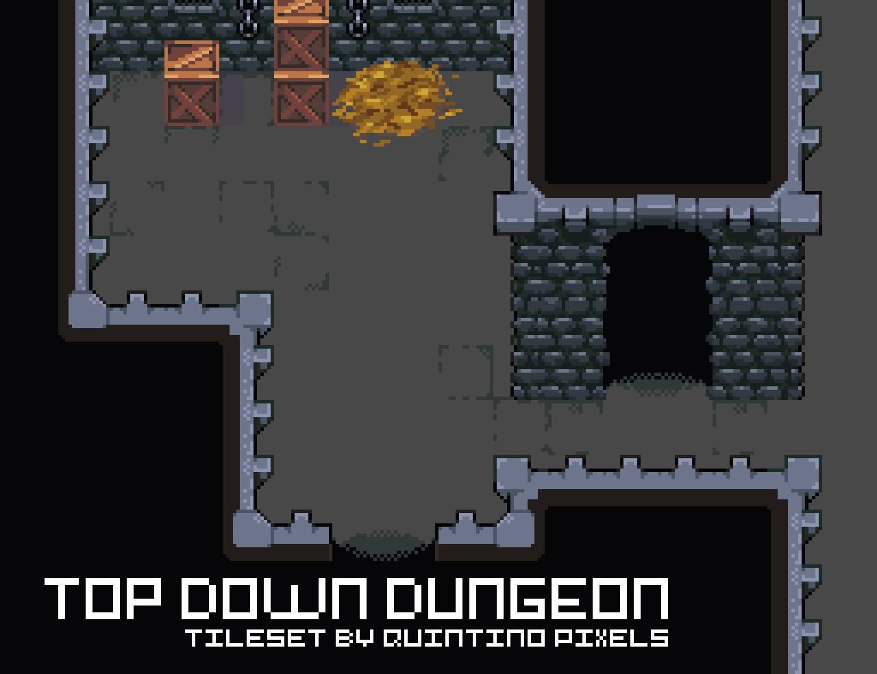 [CC 1.0] Free Top Down Dungeon Tileset by Quintino Pixels
