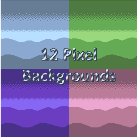 12 Monochrome Pixel Backgrounds by M. DeVs