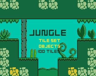 Jungle platform tileset tiles 32 x 32 by urulla2085