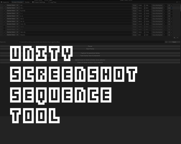 Unity Screenshot sequence tool by Teamon