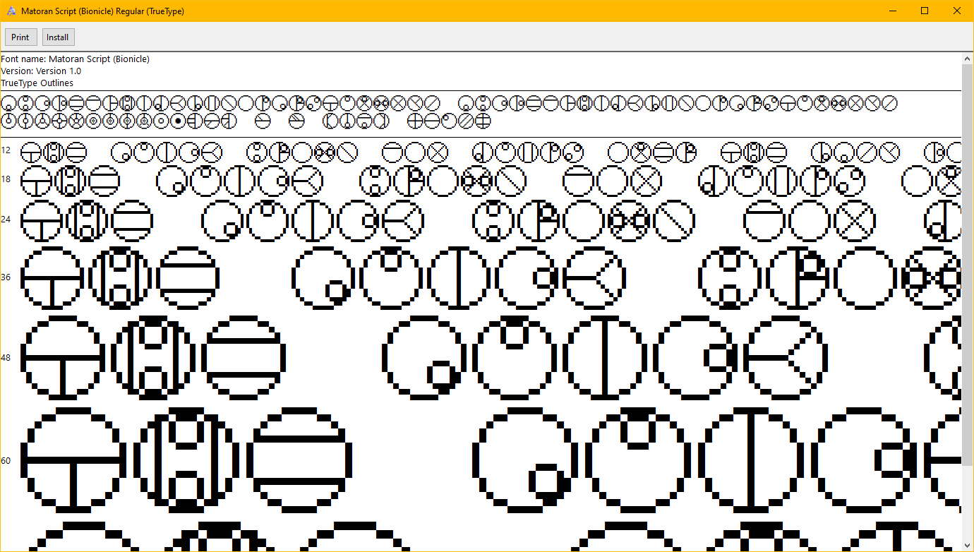 Bionicle (Matoran) Pixel Font by NovaHale