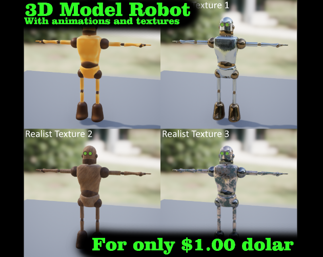 Robot with Textures and animations by Gabriel_Adriano