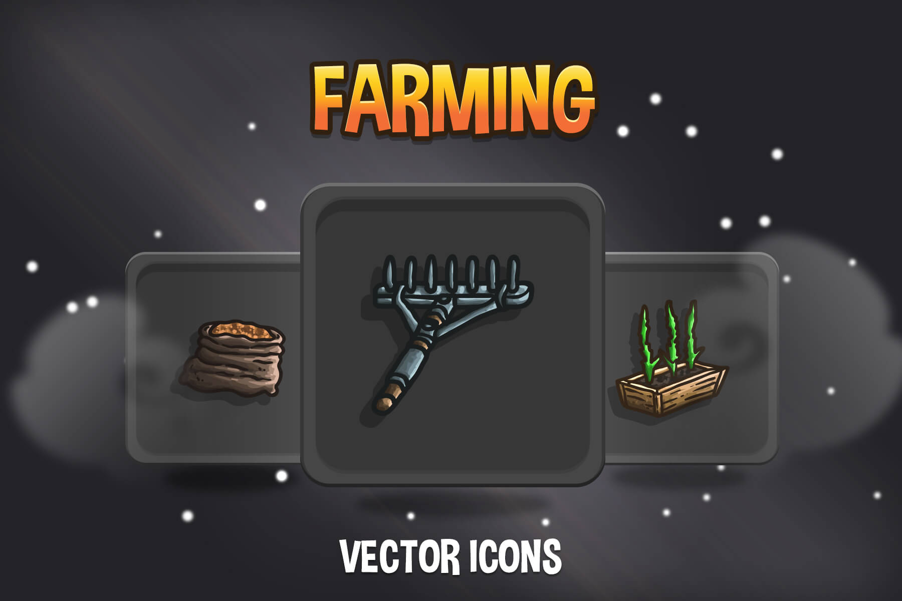 48 RPG Farming Game Icons by Free Game Assets (GUI, Sprite, Tilesets)