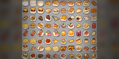 Free Pixel foods by ghostpixxells
